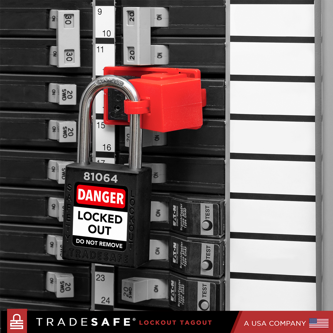 Black Keyed Different Lockout Locks - 2 Keys - 10 Pack | TRADESAFE