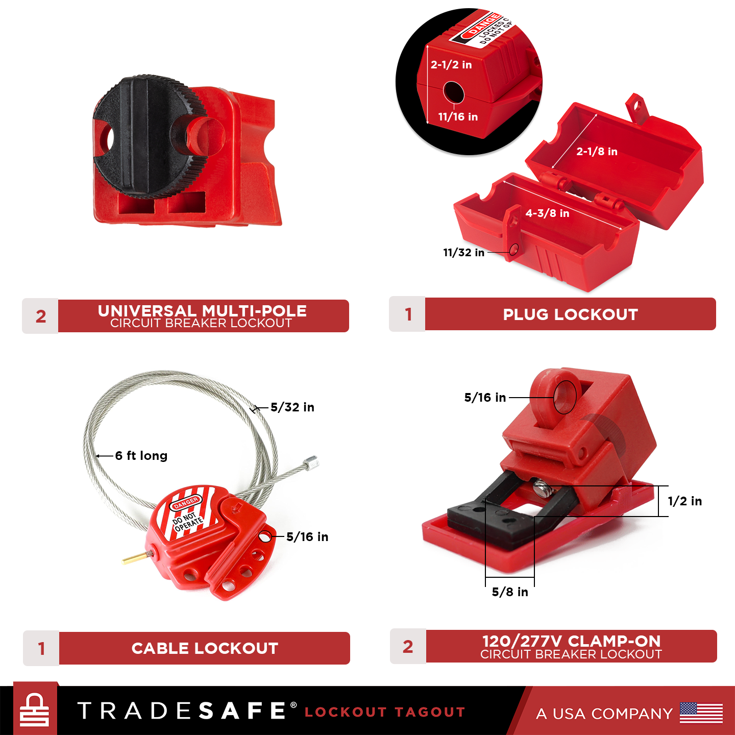 Kit profesional de bloqueo y etiquetado - Kit industrial LOTO – TRADESAFE