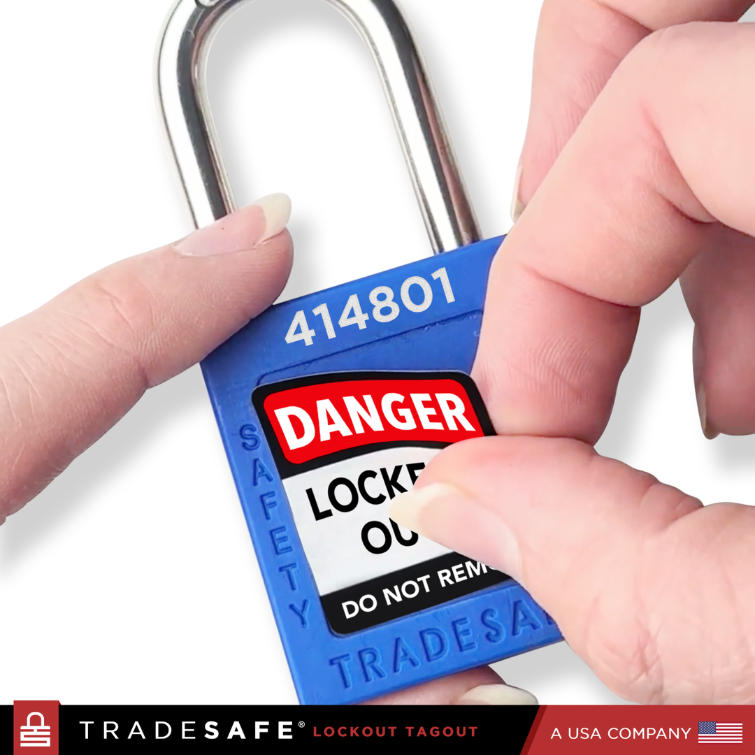 Multilingual Padlock Labels - 60 Pack Lockout Labels | TRADESAFE