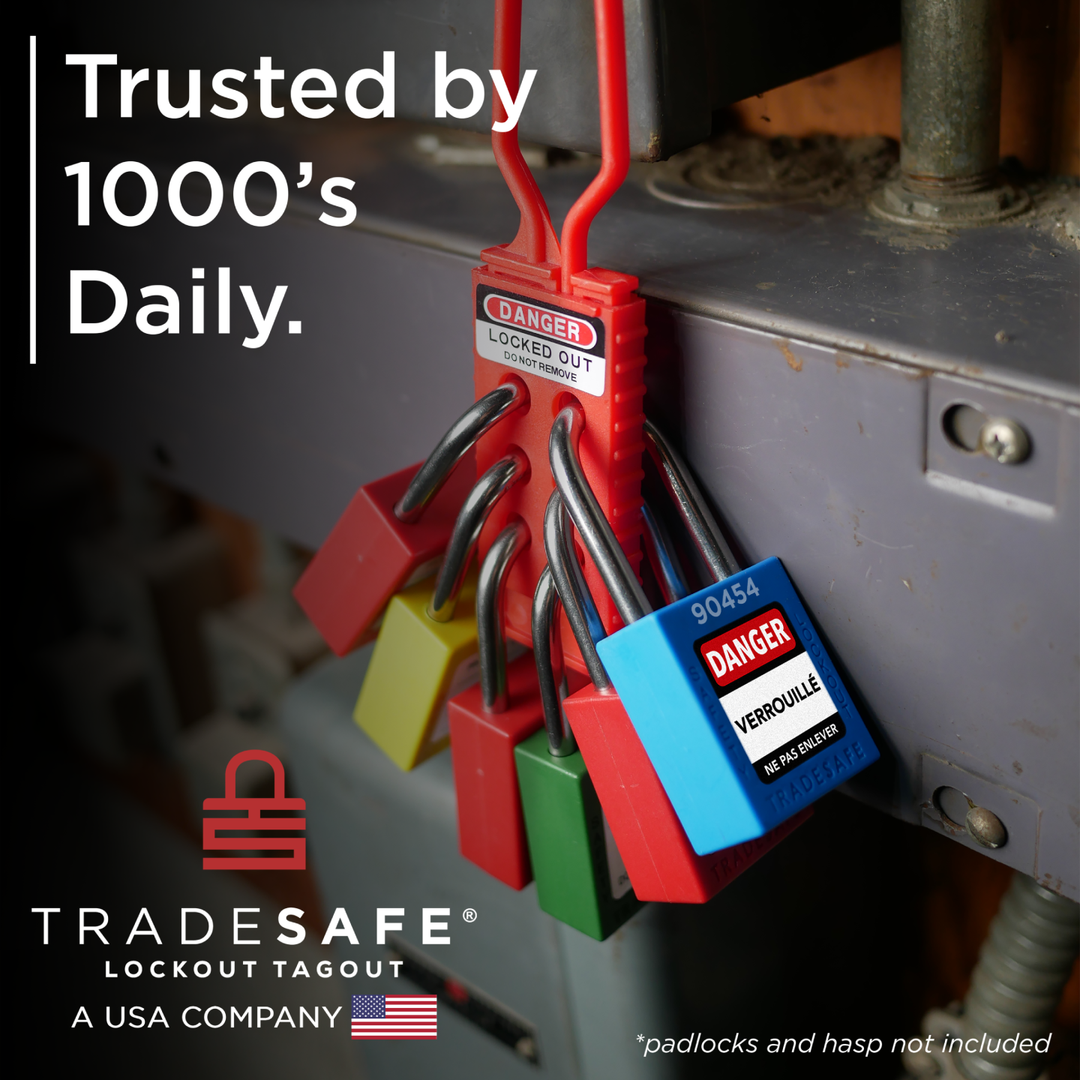 Multilingual Padlock Labels - 60 Pack Lockout Labels | TRADESAFE