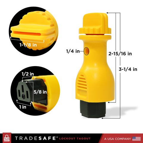 Detachable Power Cord Plug Lockout Device - 5 Pack | TRADESAFE