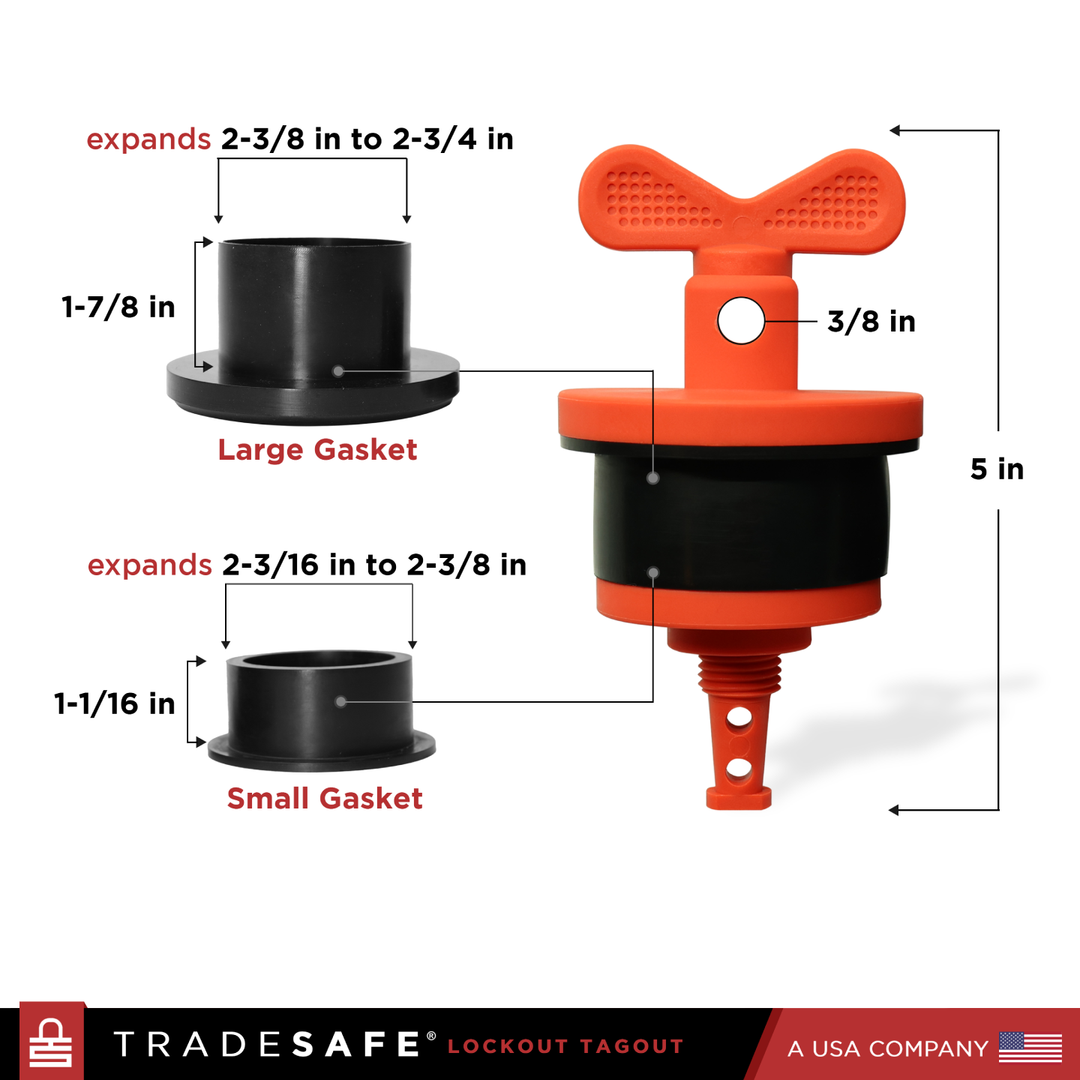 Nylon Drum Lock Security Plug With Rubber Gaskets | TRADESAFE