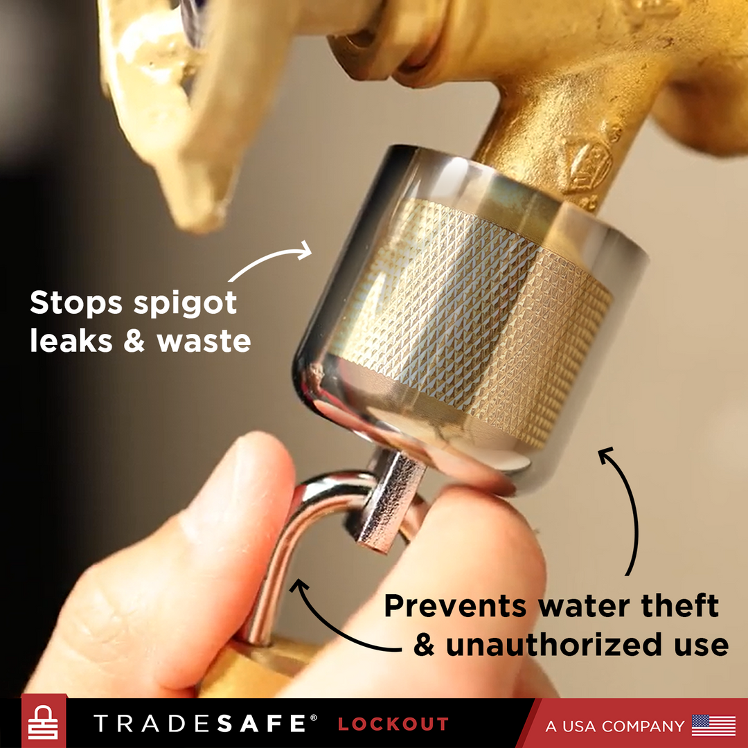 Premium Water Spigot Lock With Safety Padlock | TRADESAFE