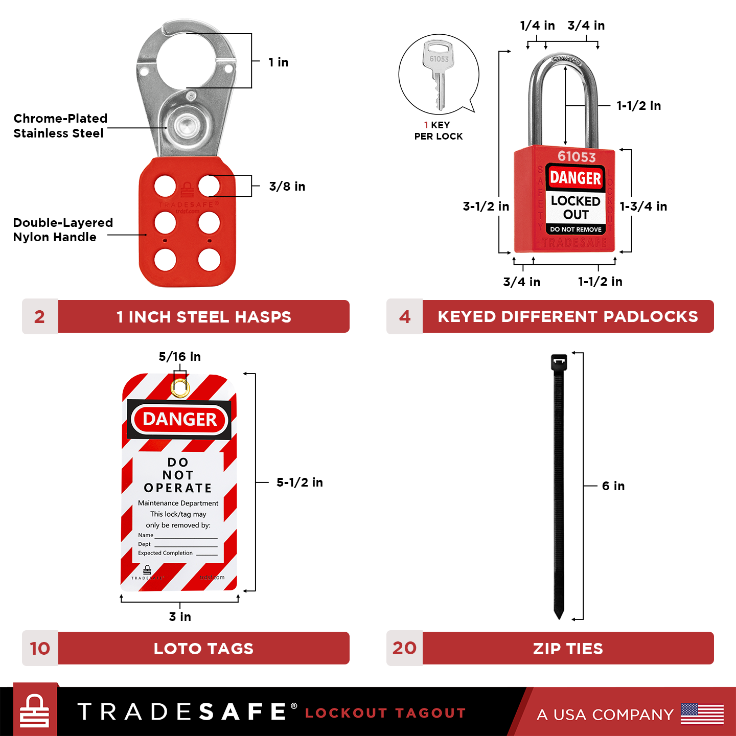 Kit profesional de bloqueo y etiquetado - Kit industrial LOTO – TRADESAFE