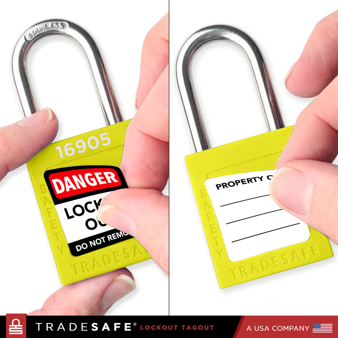 Yellow Keyed Different Lockout Locks - 2 Keys - 10 Pack | TRADESAFE