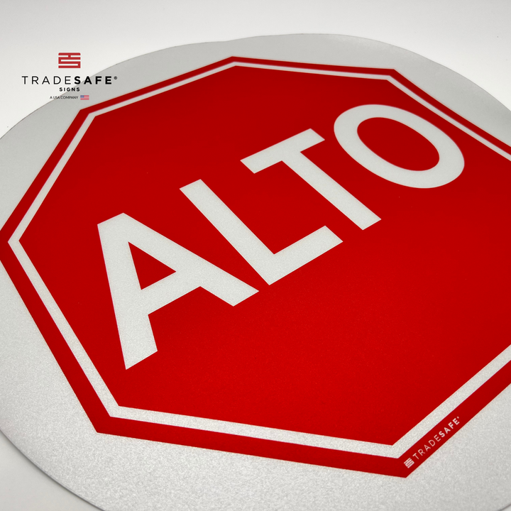 Spanish Floor Stop Signs - Anti-Slip Floor Stickers | TRADESAFE