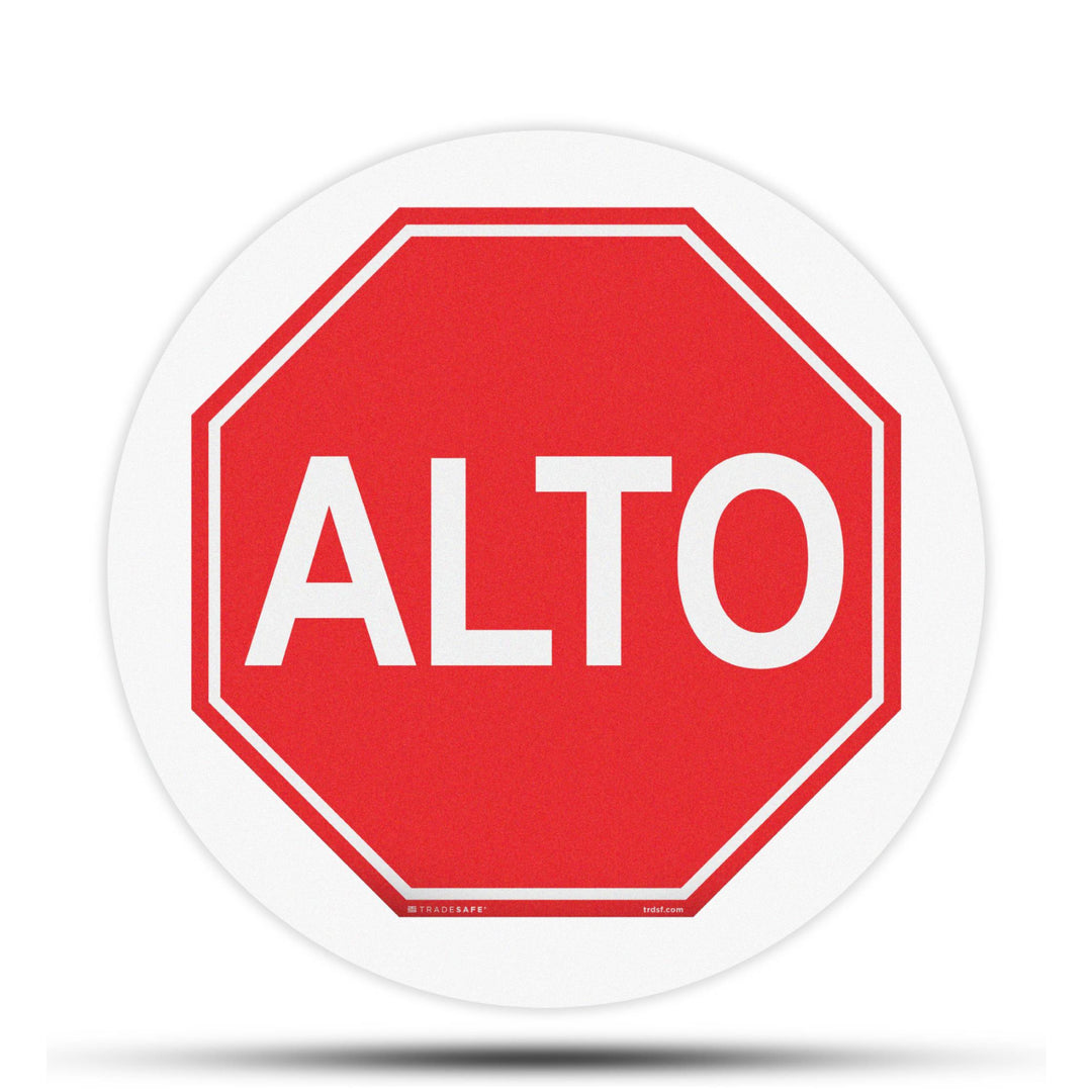 Spanish Floor Stop Signs - Anti-Slip Floor Stickers | TRADESAFE