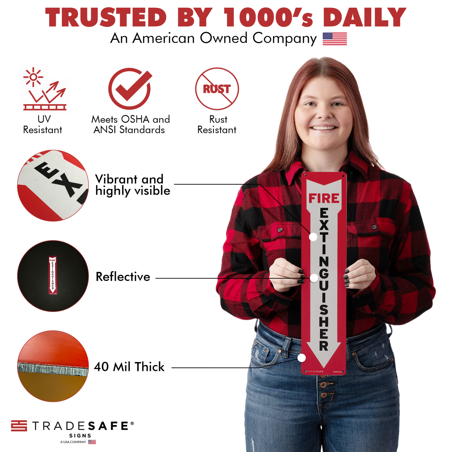 Fire Extinguisher Below Sign - Aluminum Fire Safety Sign | TRADESAFE