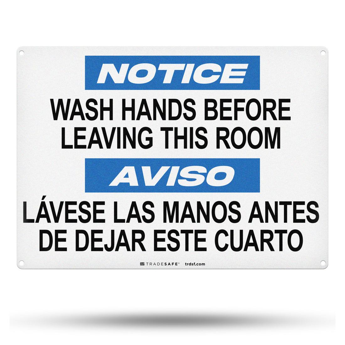 Bilingual Hand Washing Signs - Aluminum Restroom Signs | TRADESAFE