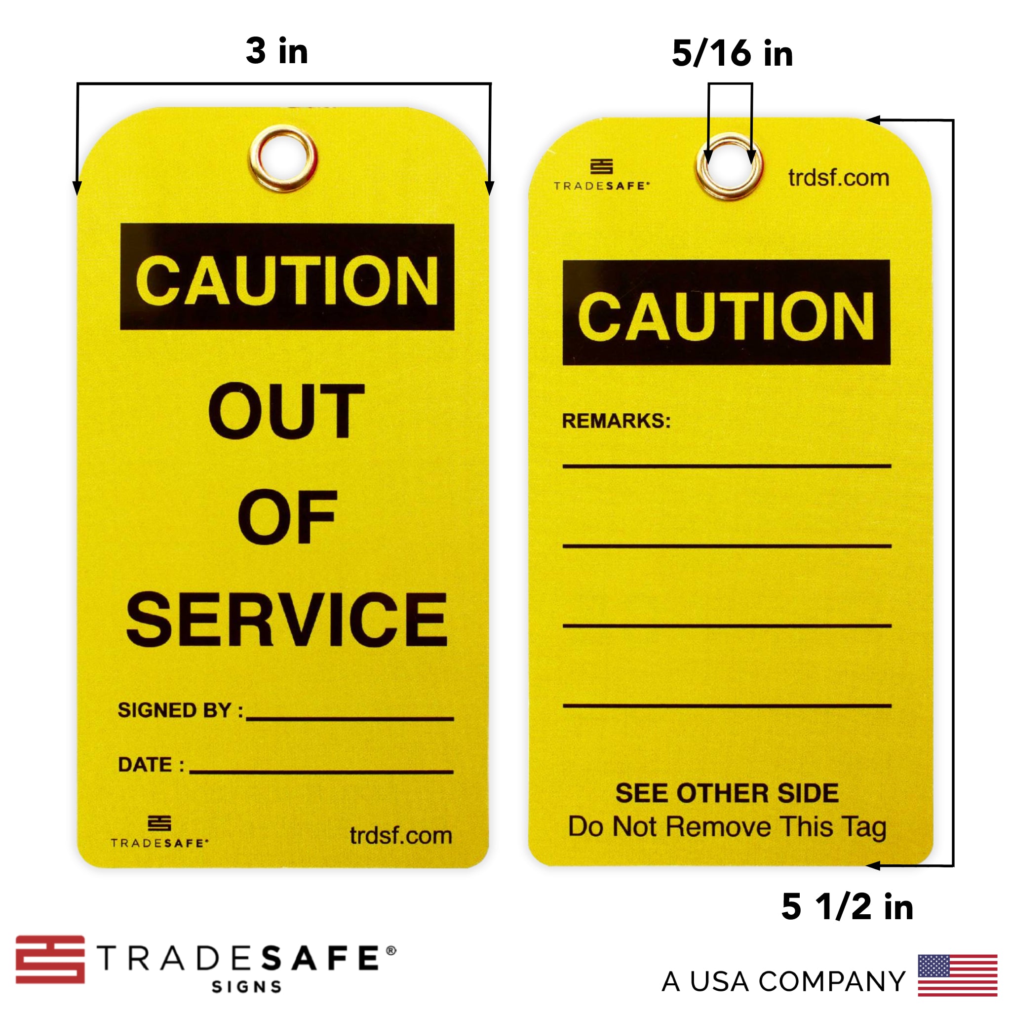 Out of Service Tags - 30 Pack Caution Tags | TRADESAFE