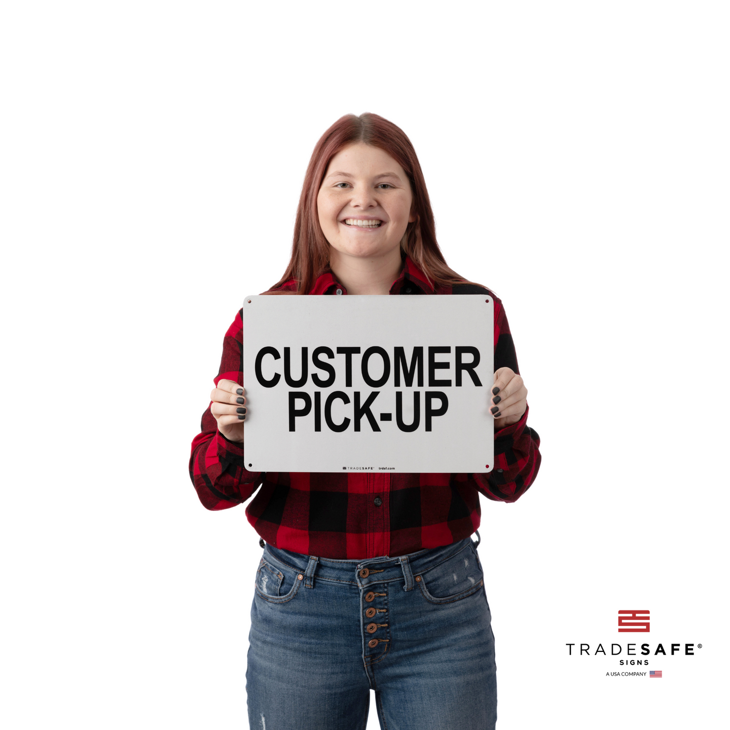 Customer Pick Up Sign - Aluminum Facility Signs | TRADESAFE