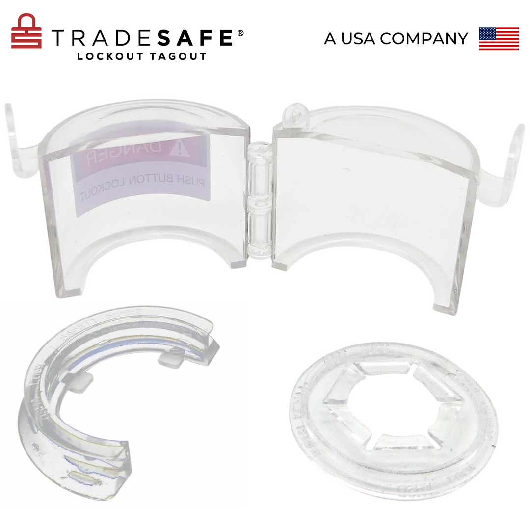 Round Push Button Cover Lockout - 3-Piece Set | TRADESAFE