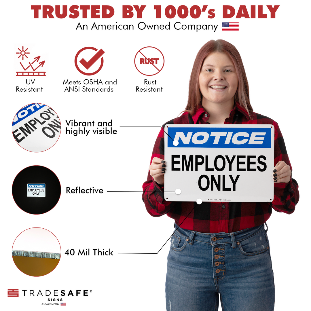 Employees Only Sign - Aluminum Employee Only Sign | TRADESAFE