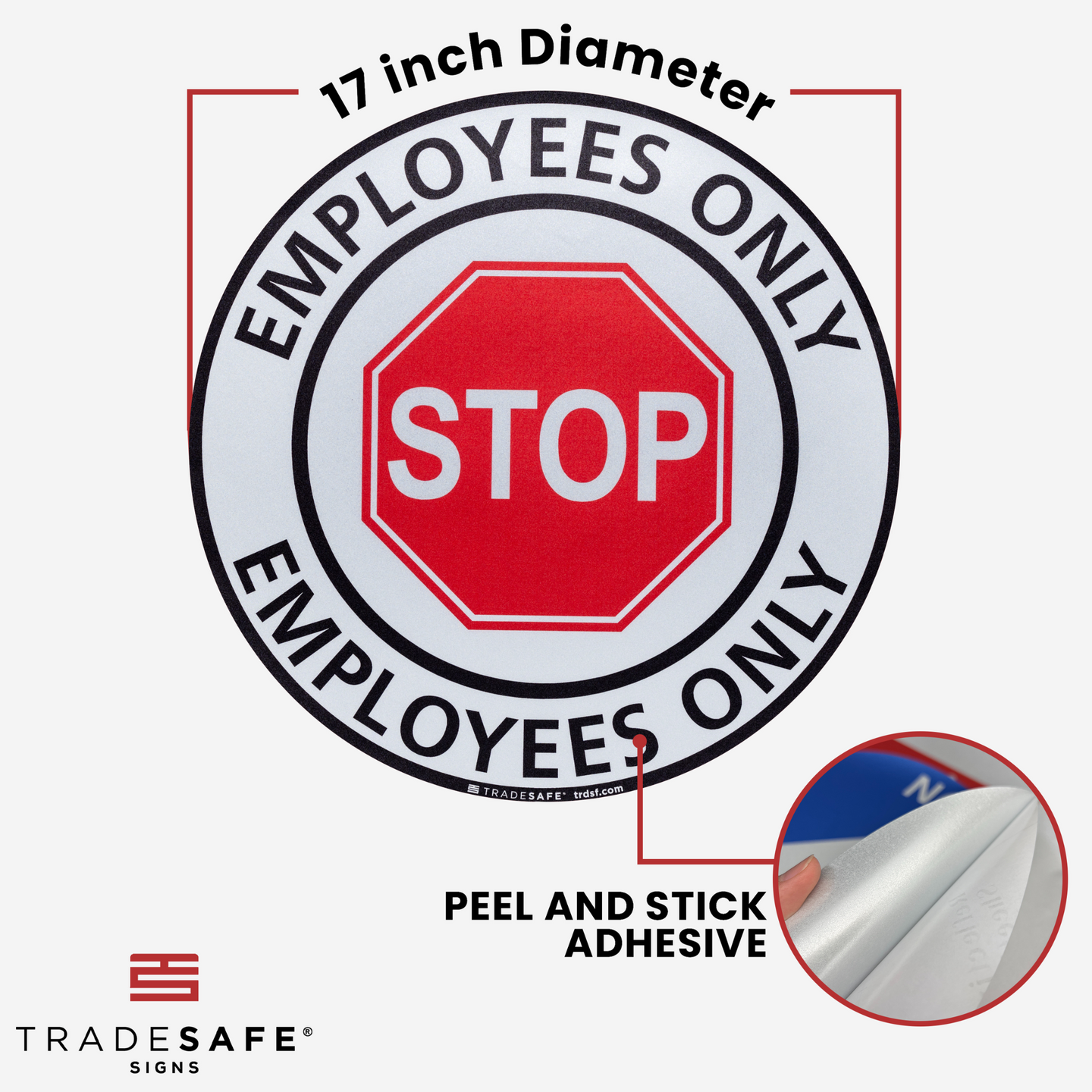 Stop – Employees Only Sign - Anti-Slip Floor Sign | TRADESAFE