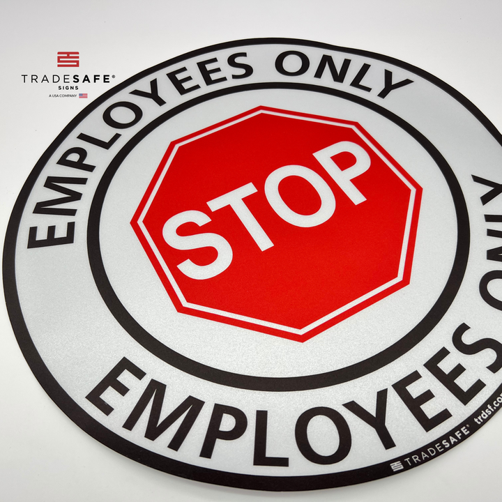 Stop – Employees Only Sign - Anti-Slip Floor Sign | TRADESAFE