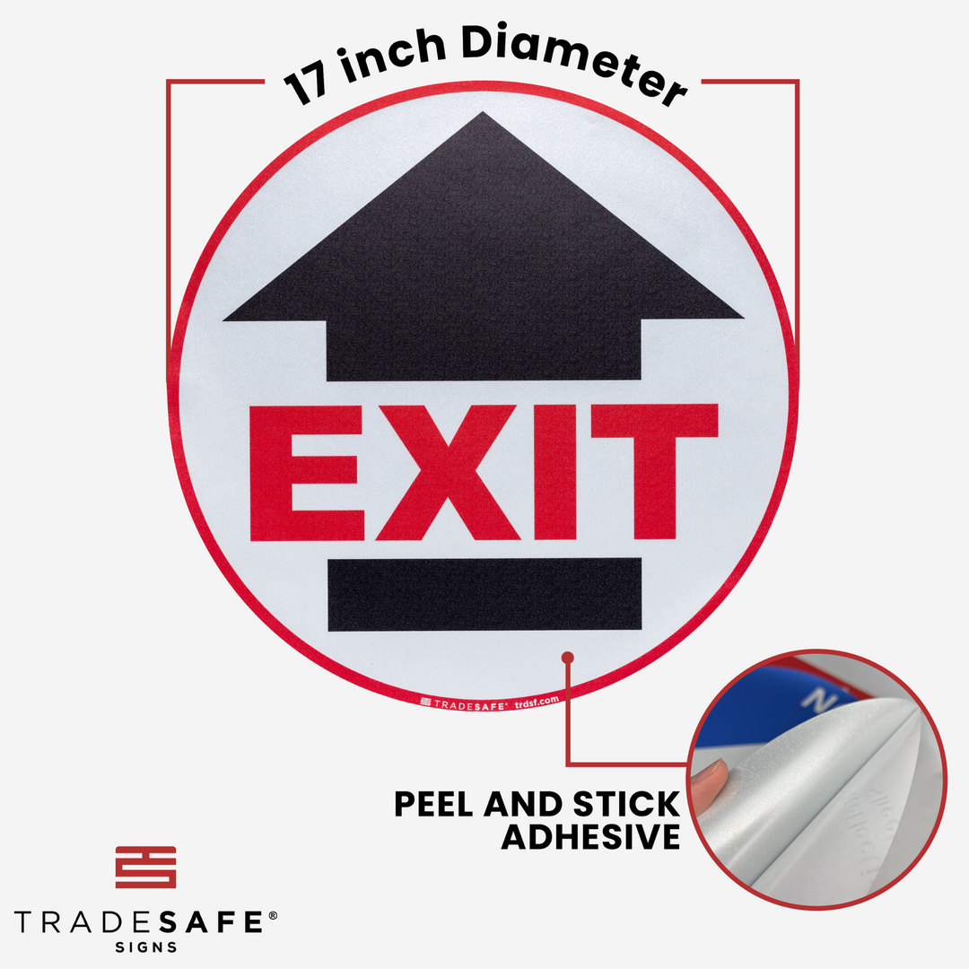 Exit Sign with Up Arrow - Anti-Slip Floor Stickers | TRADESAFE