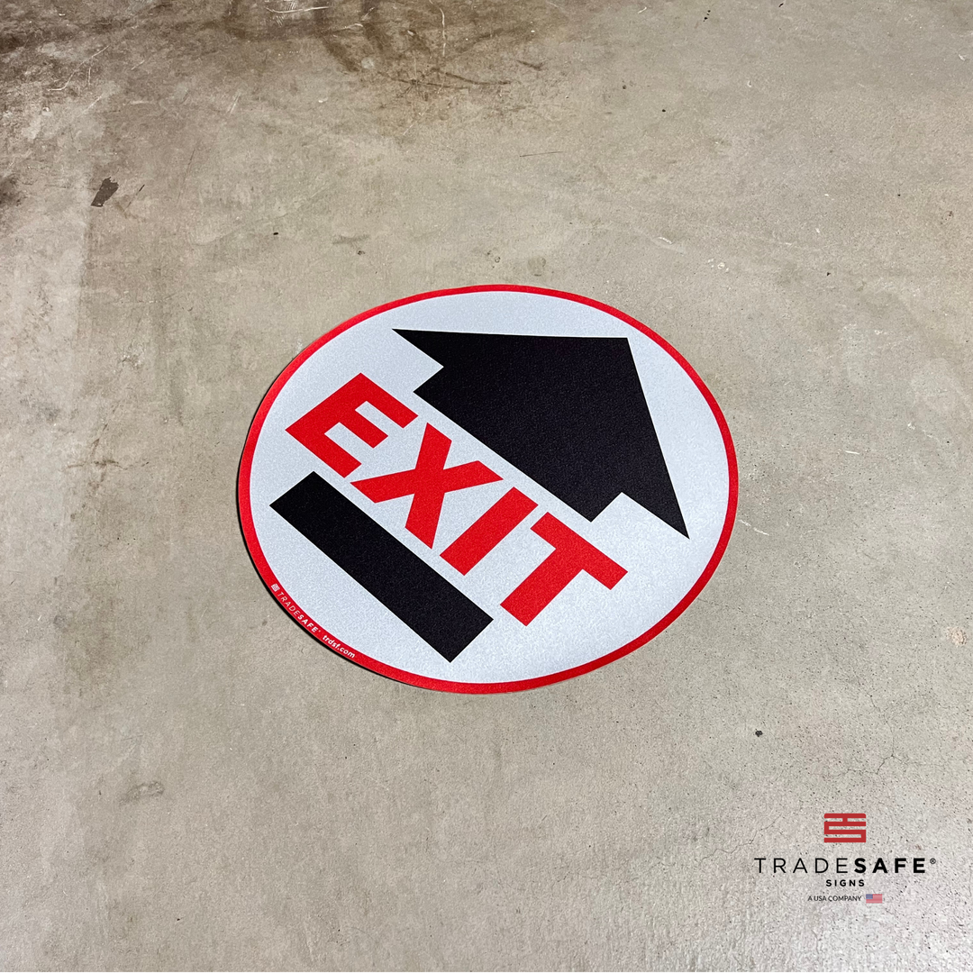 Exit Sign with Up Arrow - Anti-Slip Floor Stickers | TRADESAFE