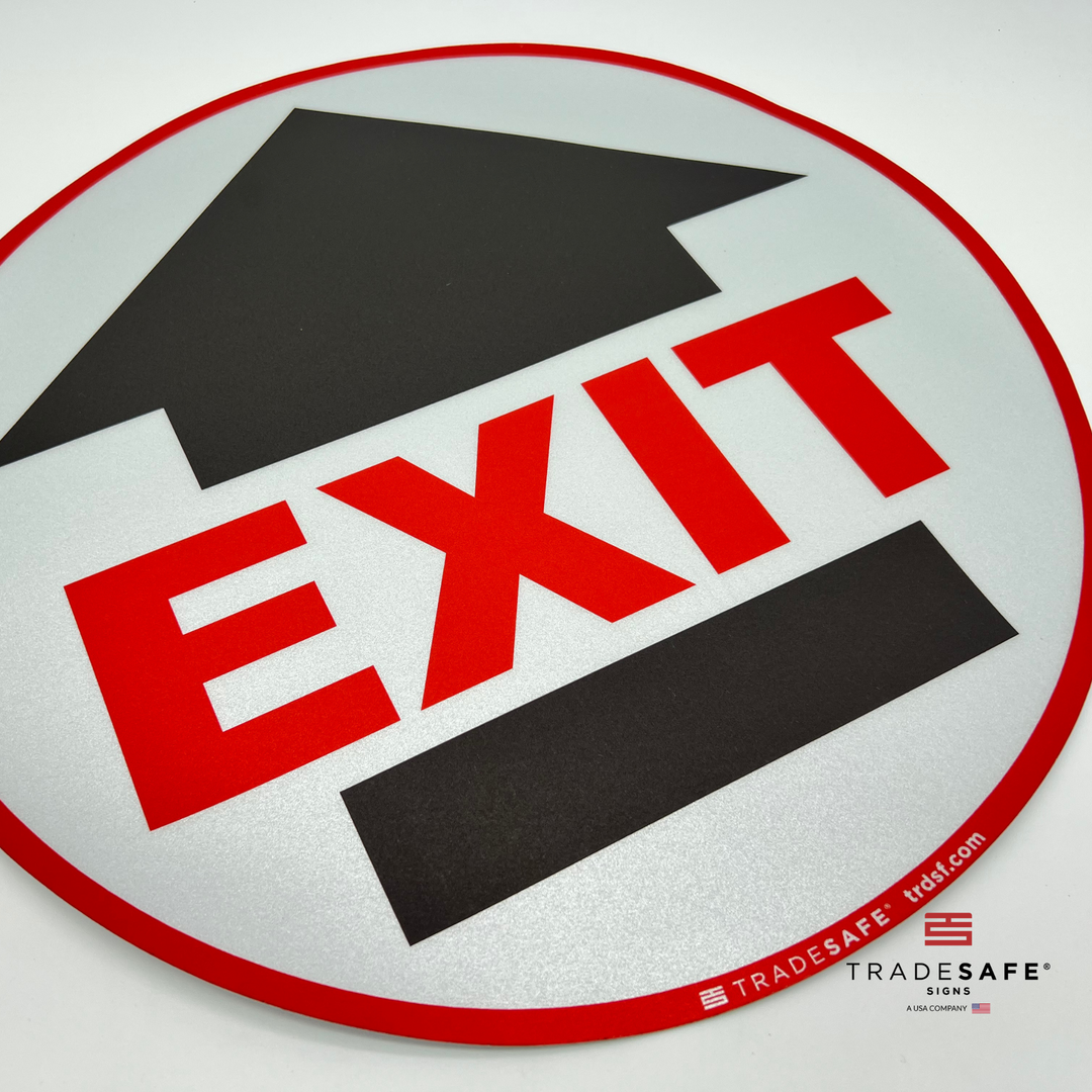 Exit Sign with Up Arrow - Anti-Slip Floor Stickers | TRADESAFE