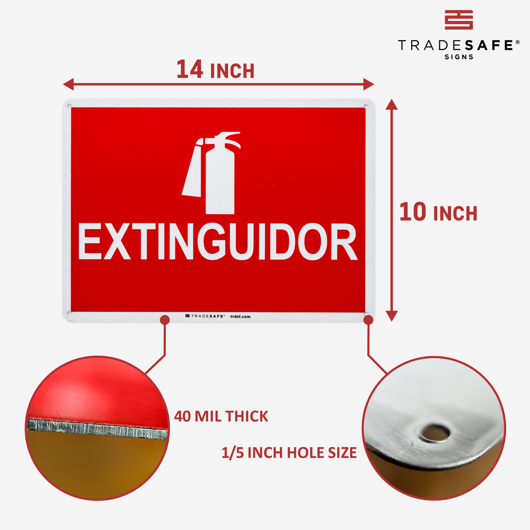 Extinguidor Sign - Aluminum Fire Safety Sign | TRADESAFE
