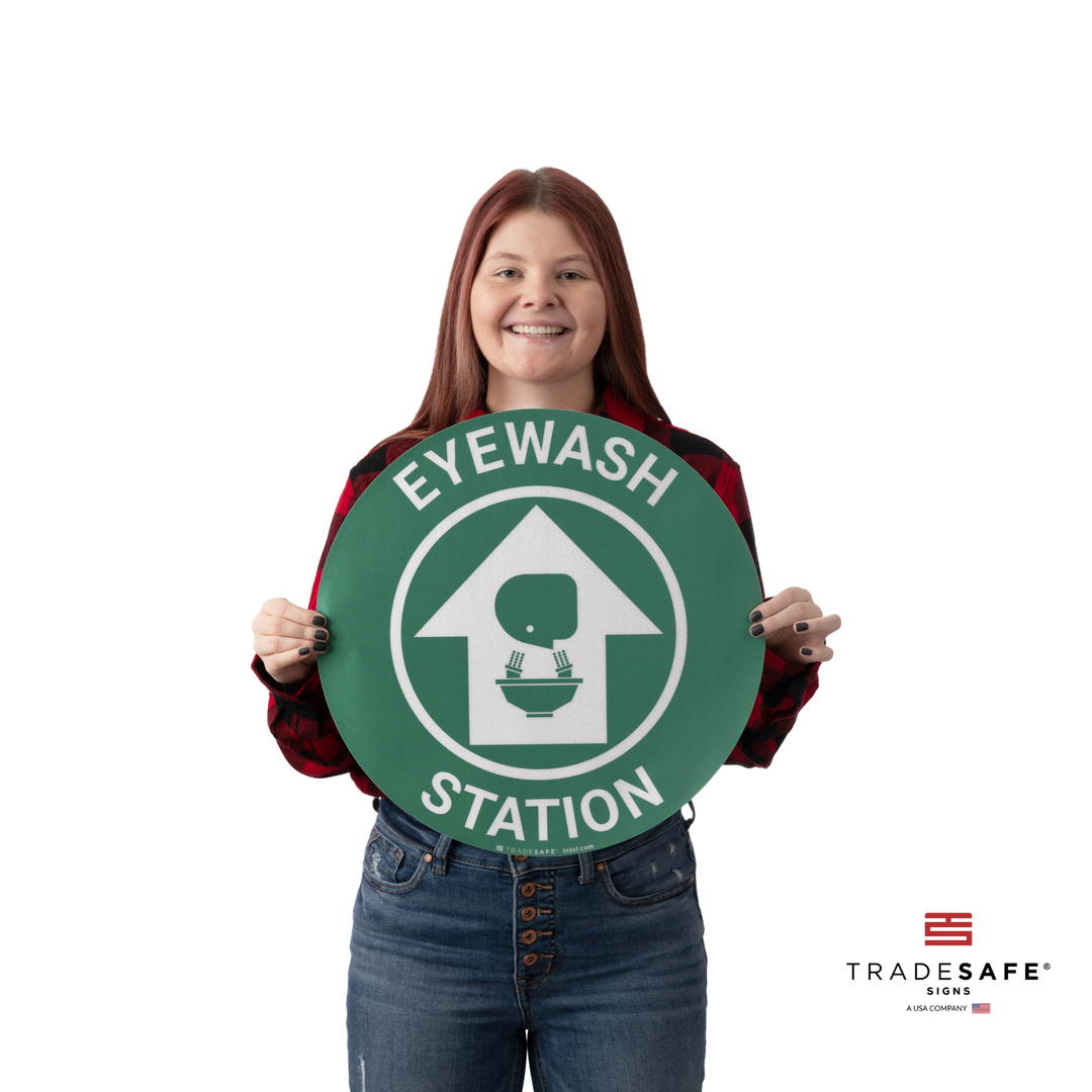 Eye Wash Signs - Anti-Slip Floor Sticker | TRADESAFE