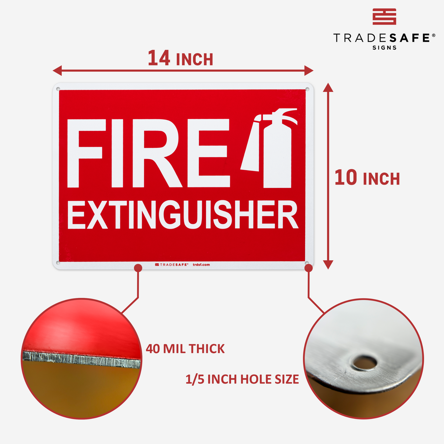 Fire Extinguisher Sign - Aluminum Fire Safety Sign | TRADESAFE
