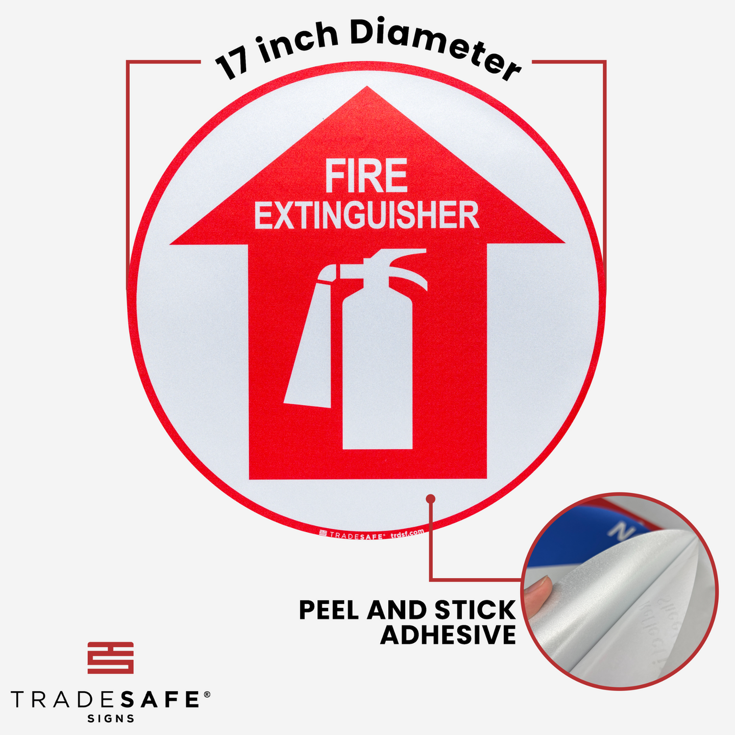 Fire Extinguisher Sign - Round Arrow Anti-Slip Floor Sign – TRADESAFE