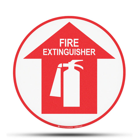 Fire Extinguisher Sign - Round Arrow Anti-Slip Floor Sign – TRADESAFE
