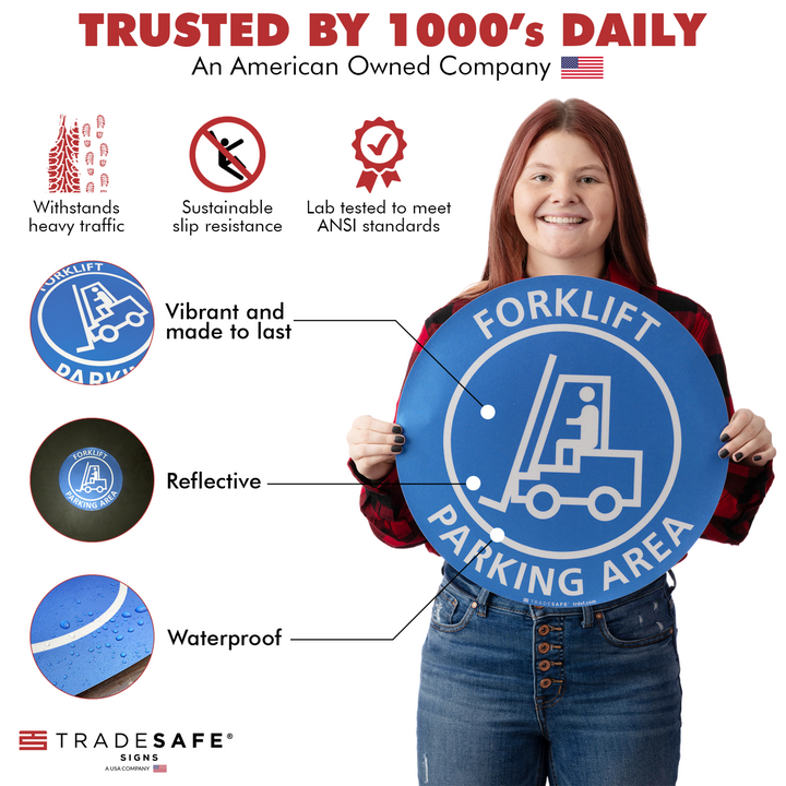 Forklift Parking Area Sign - Anti-Slip Floor Sign | TRADESAFE