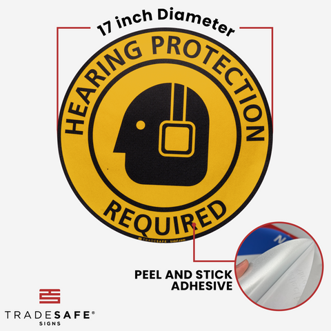 Hearing Protection Required Signs - Anti-Slip Floor Sticker | TRADESAFE