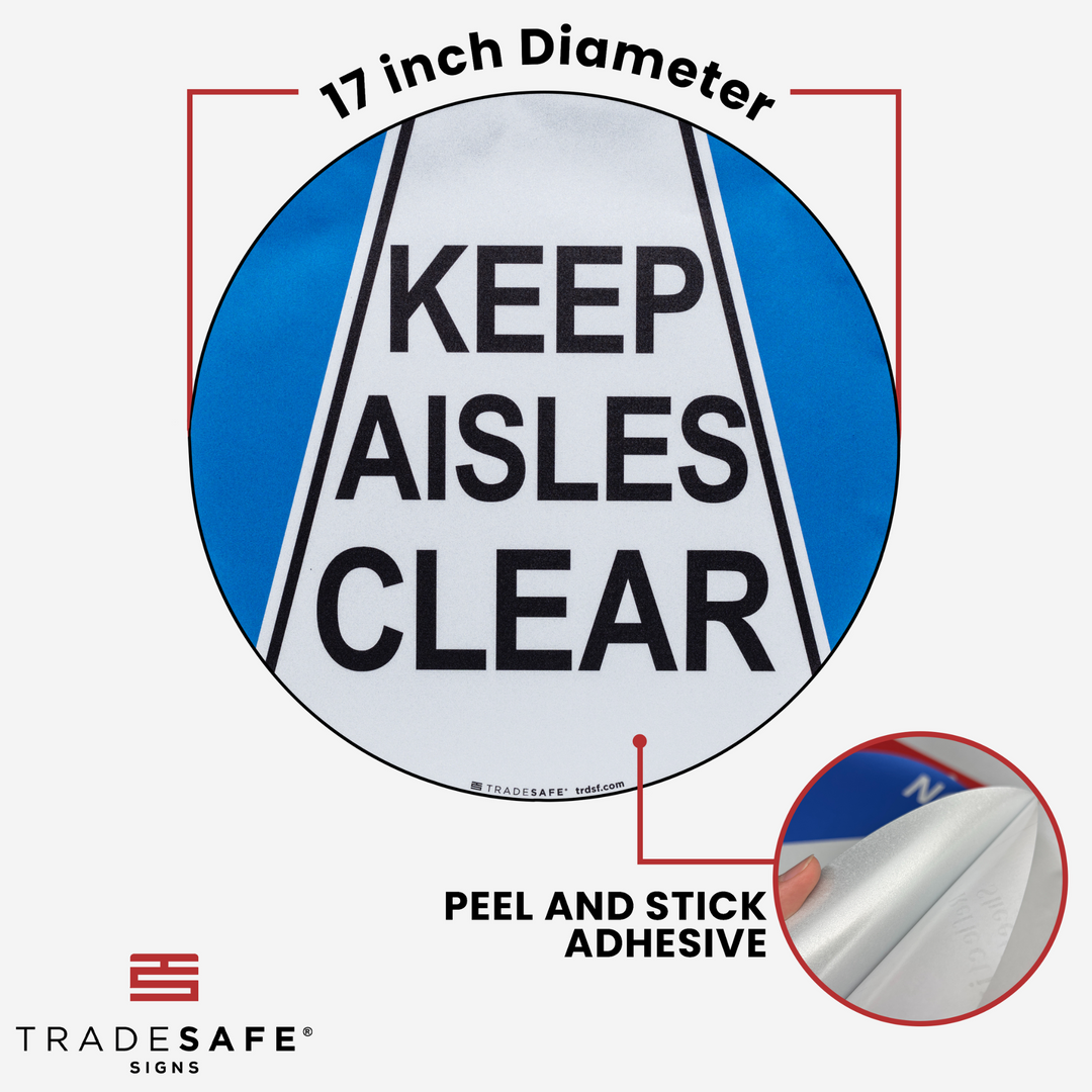 Keep Aisles Clear Sign - Anti-Slip Floor Sign | TRADESAFE