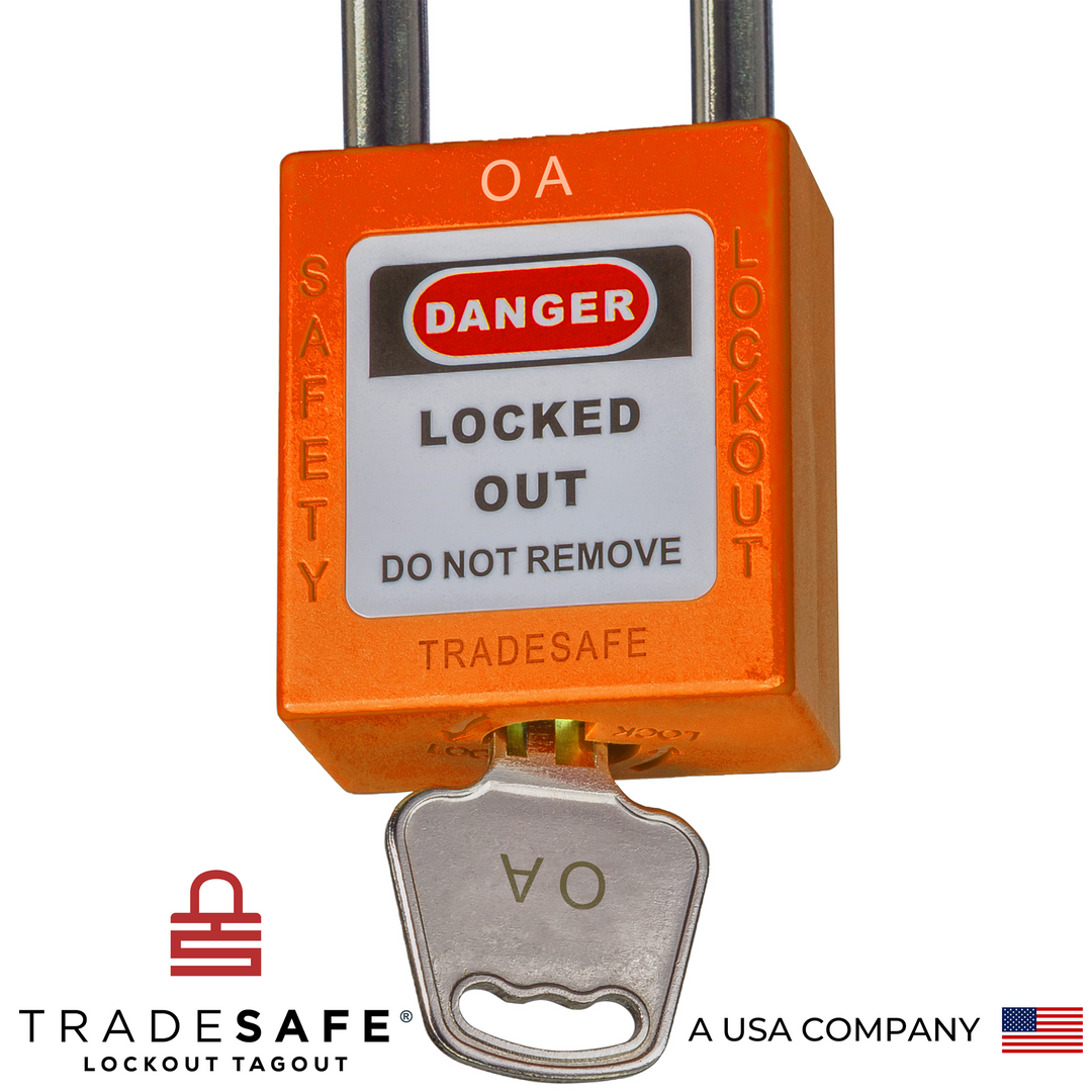 Orange Keyed Alike Padlocks Unlimited -2 Keys - 10 Pack | TRADESAFE