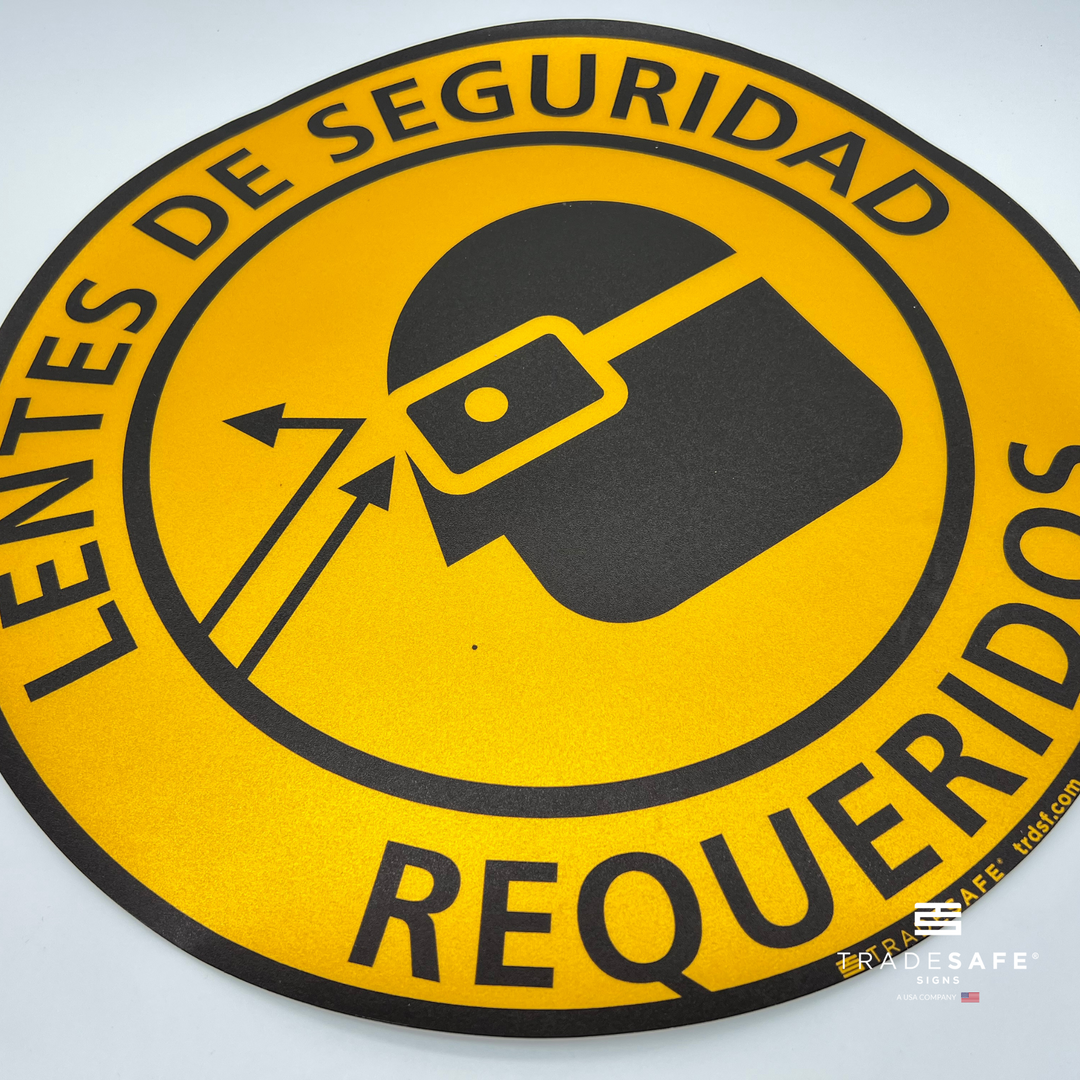 Señales de uso de gafas de seguridad en español - Adhesivo ...