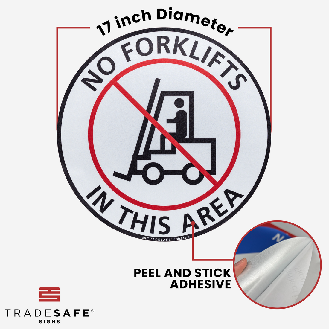 No Forklifts in This Area Sign - Anti-Slip Floor Sign