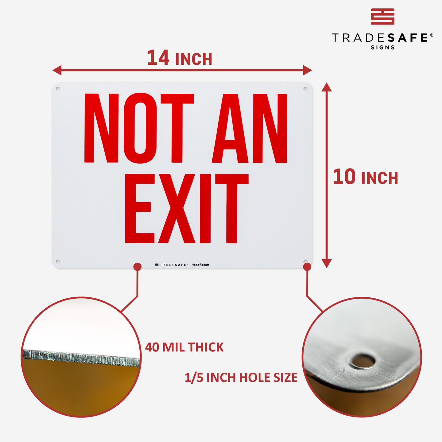 Not An Exit Sign - Aluminum Exit Sign | TRADESAFE