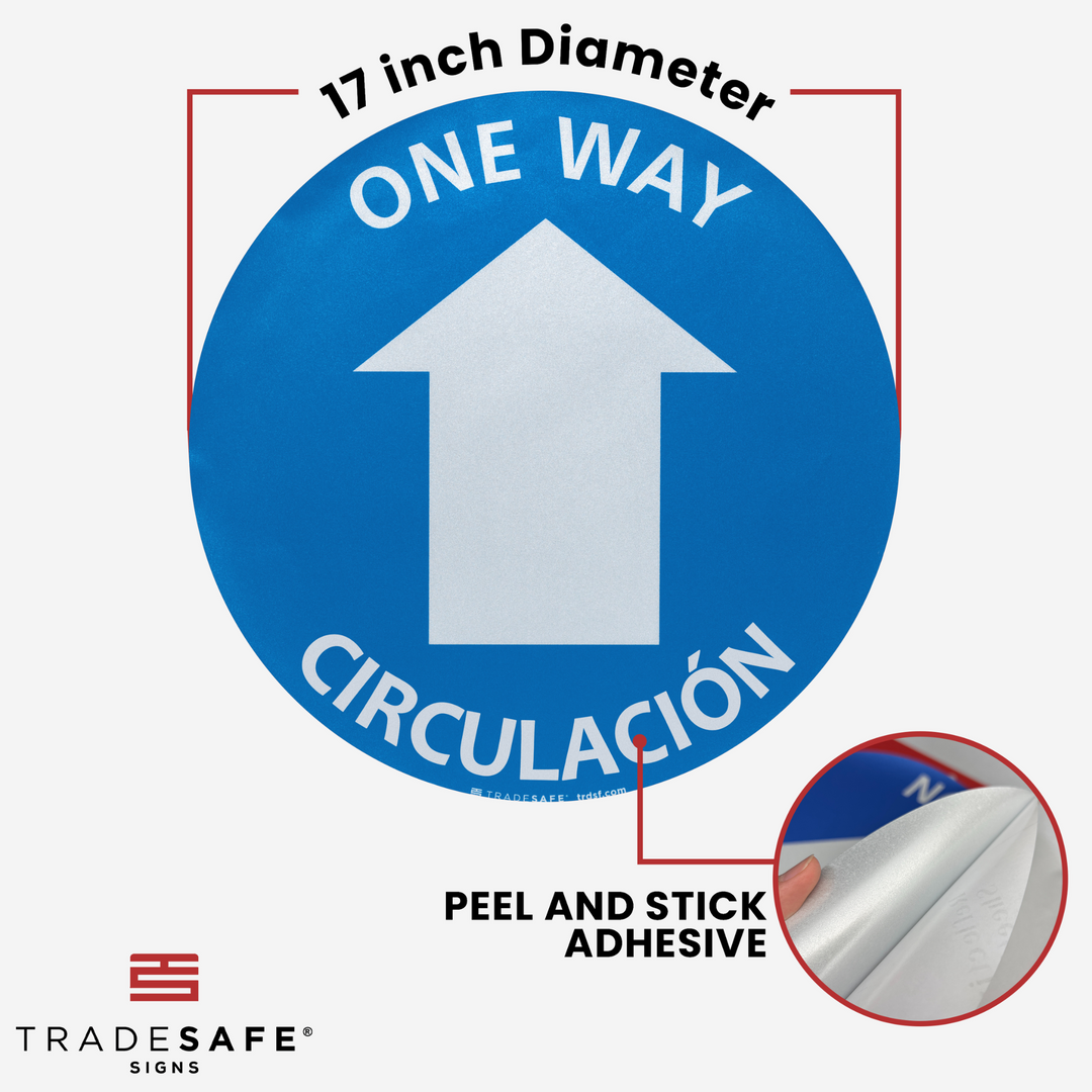One Way Sign - Bilingual Anti-Slip Floor Sign – TRADESAFE