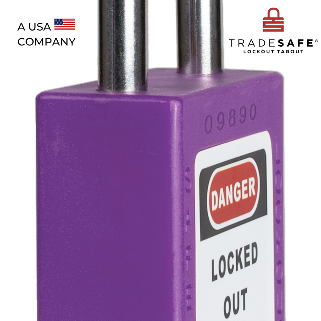 Purple Keyed Different Lockout Locks - 2 Keys - 7 Pack | TRADESAFE