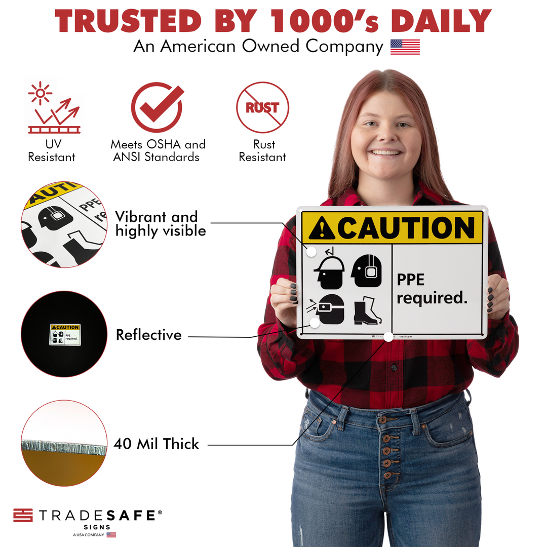 PPE Required Sign - Aluminum PPE Signs | TRADESAFE