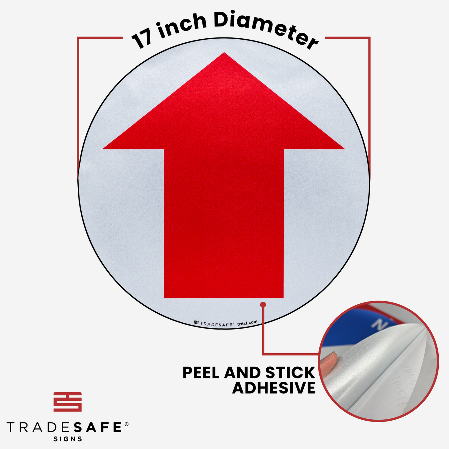 Red Arrow Sign - Anti-Slip Floor Decal | TRADESAFE