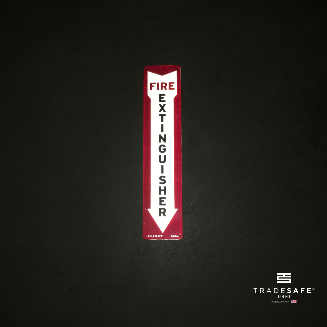 Fire Extinguisher Below Sign - Aluminum Fire Safety Sign | TRADESAFE