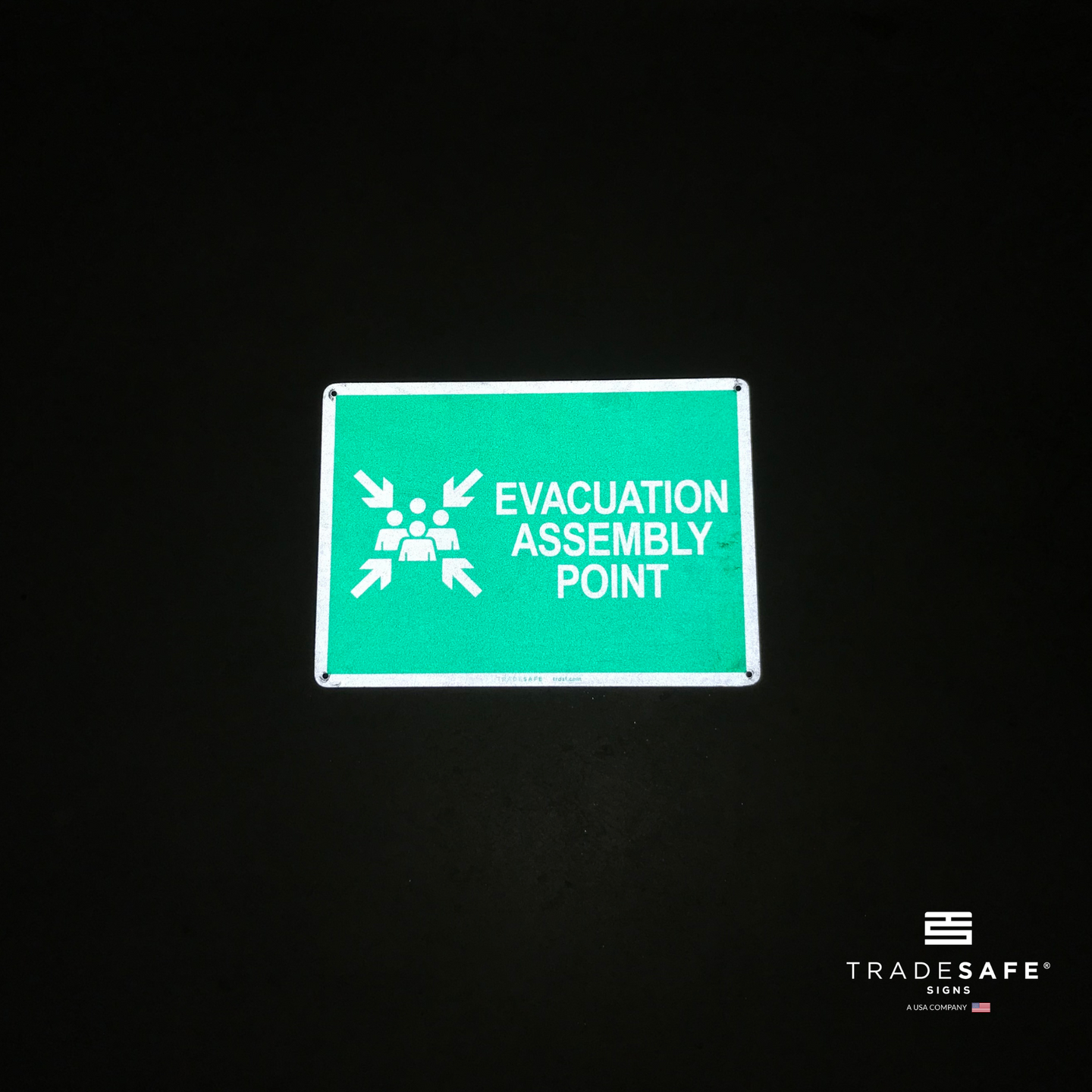 Evacuation Assembly Point Sign - Aluminum Evacuation Signs | TRADESAFE