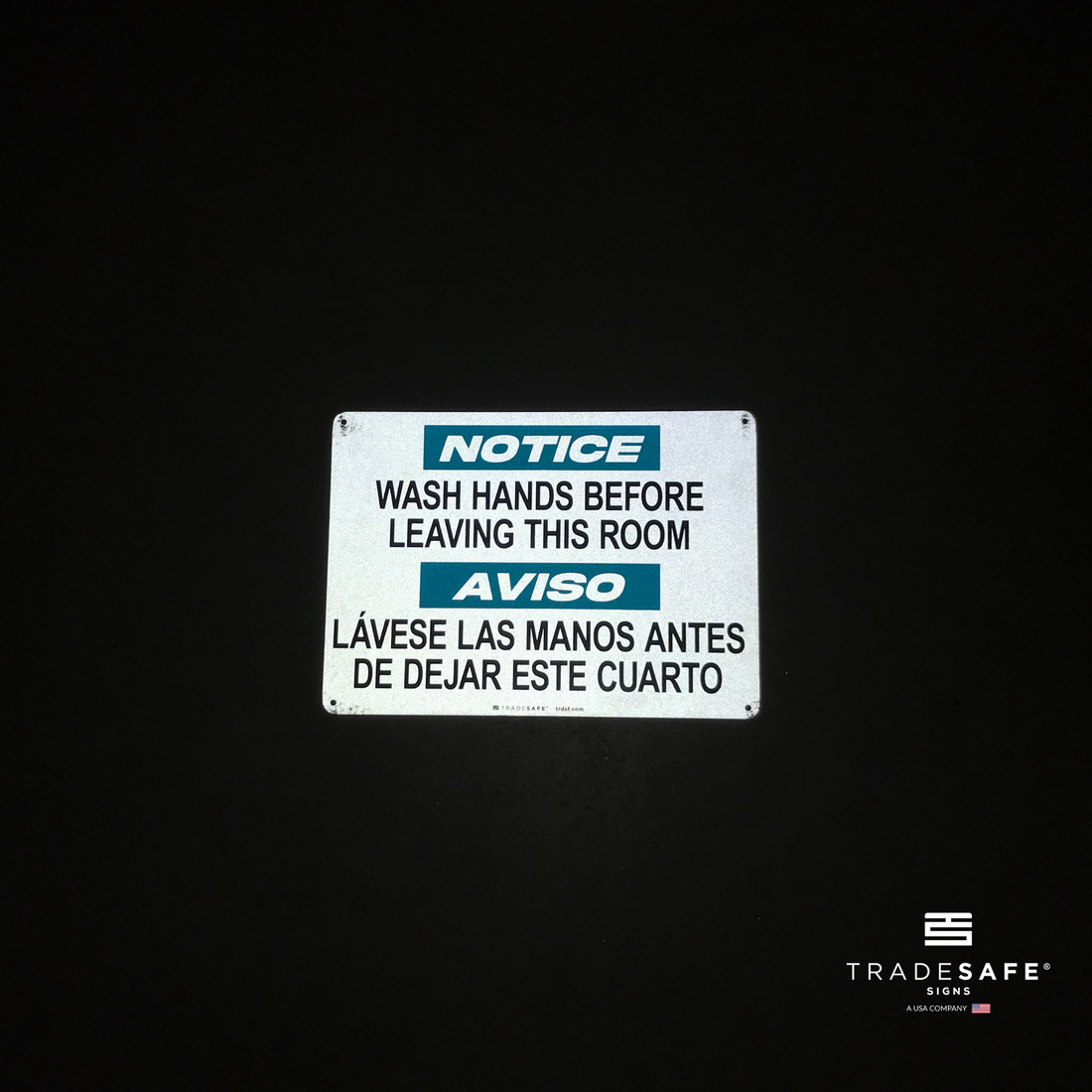 Bilingual Hand Washing Signs - Aluminum Restroom Signs | TRADESAFE