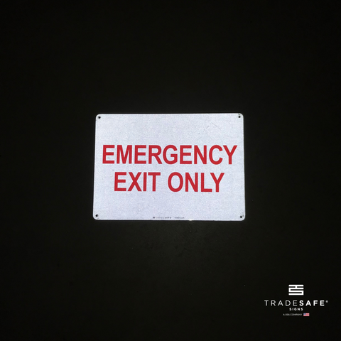 Emergency Exit Only Sign - Aluminum Exit Sign | TRADESAFE