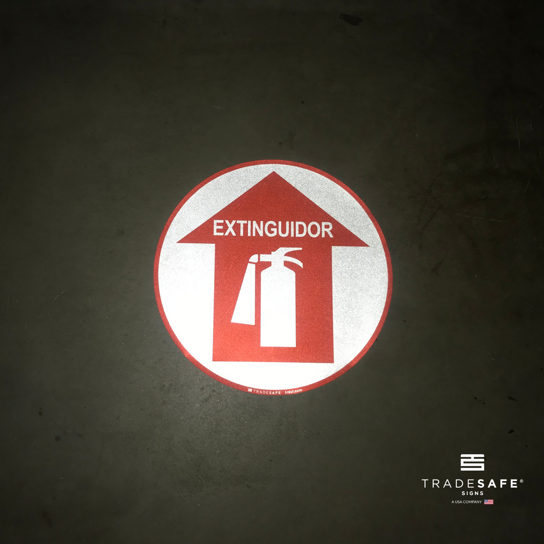 Fire Extinguisher Sign - Extinguidor - Spanish Anti-Slip Floor Sign ...