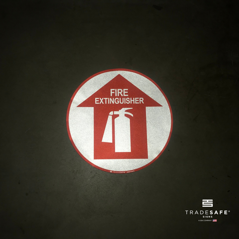 Fire Extinguisher Sign - Round Arrow Anti-Slip Floor Sign – TRADESAFE