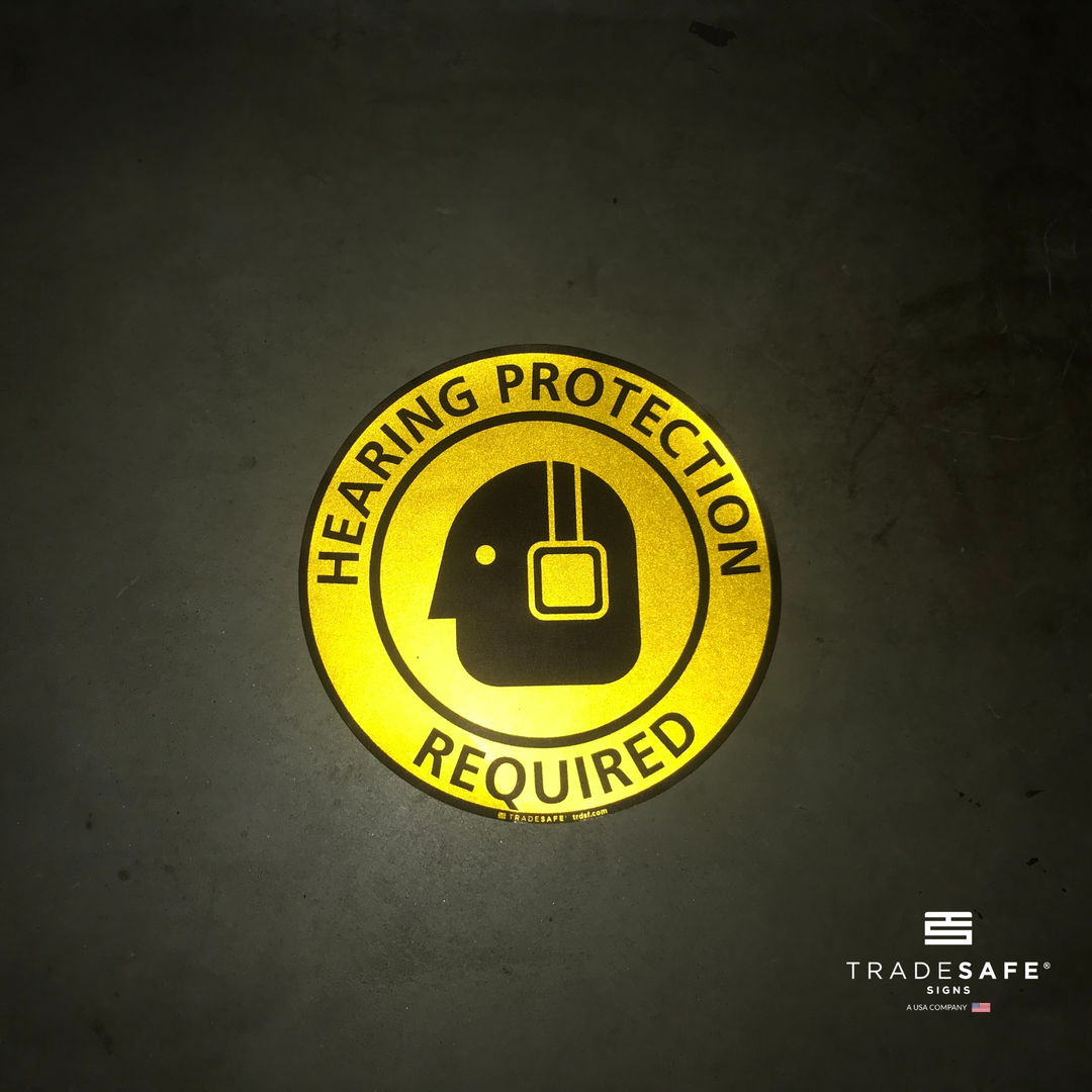 Hearing Protection Required Signs - Anti-Slip Floor Sticker | TRADESAFE