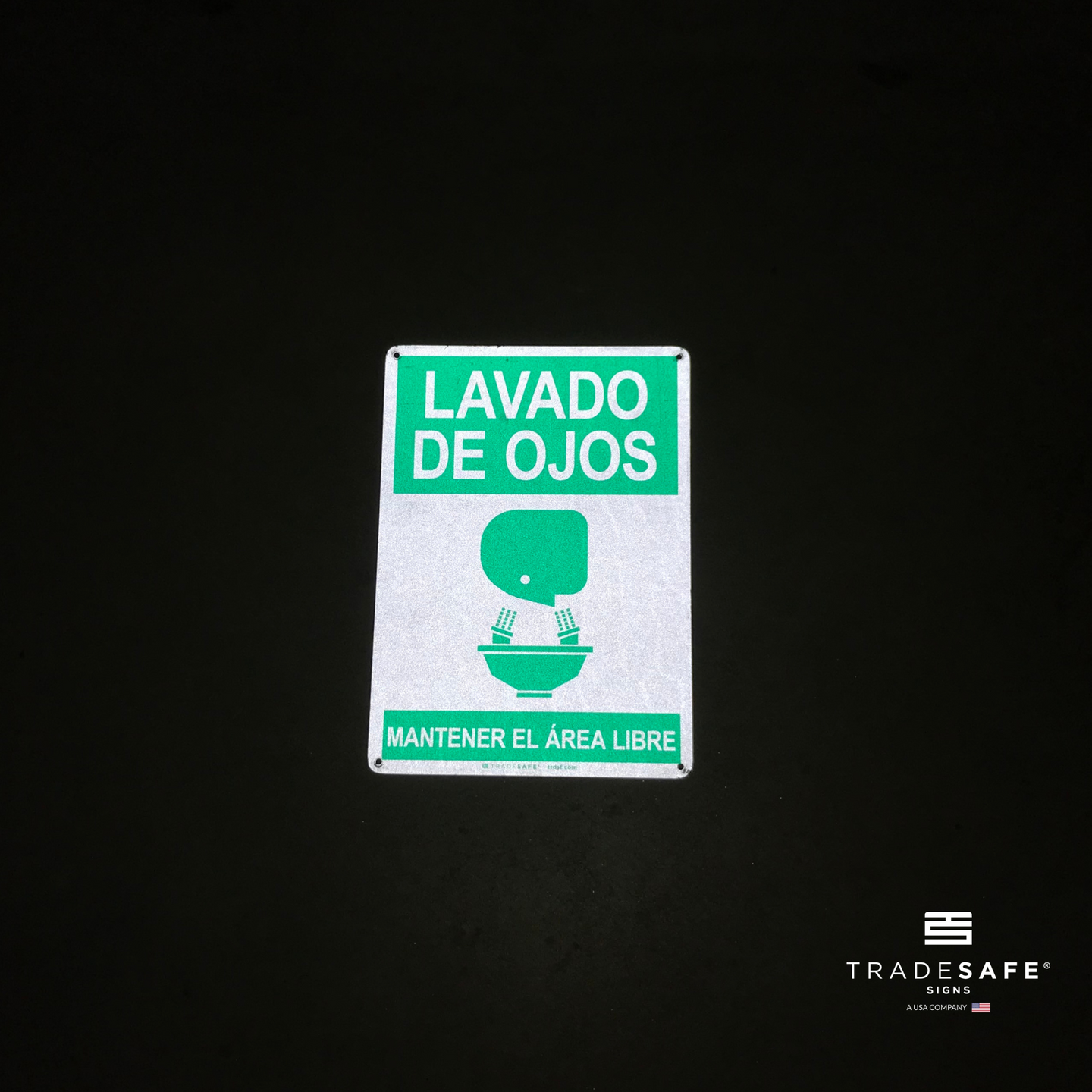 Lavado De Ojos Mantener El Área Libre Sign - Aluminum Safety Sign ...