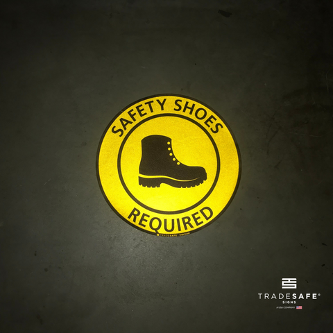 Safety Shoes Signs - Anti-Slip Floor Sticker | TRADESAFE