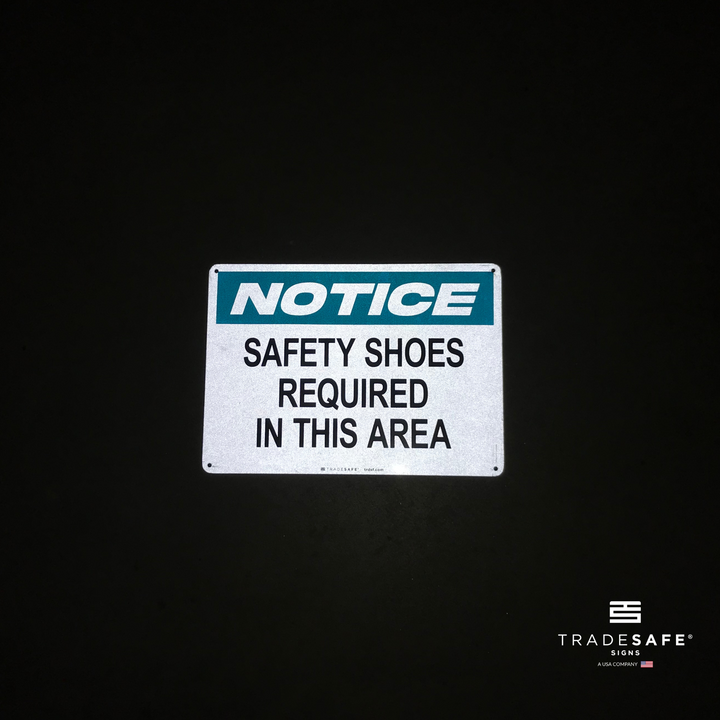 Safety Shoes Required Sign - Aluminum PPE Signs | TRADESAFE