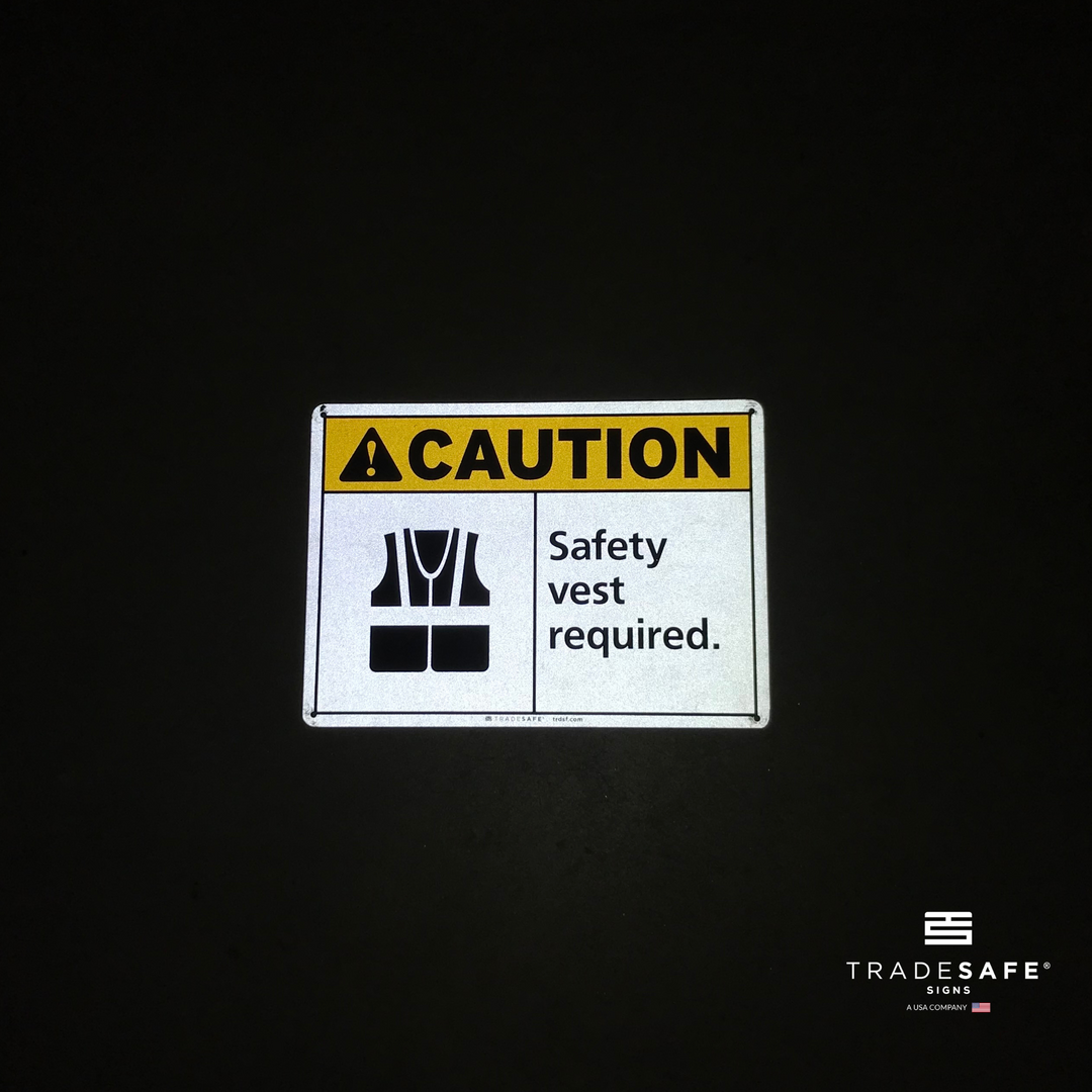 Safety Vest Required Sign - Aluminum PPE Signs | TRADESAFE