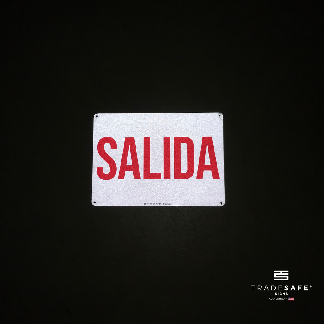 Exit Sign - Salida - Aluminum Exit Sign | TRADESAFE